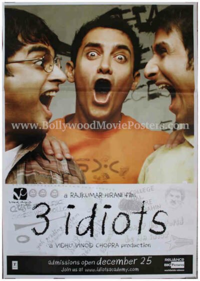 3 Idiots movie poster for sale: Aamir Khan old Bollywood film