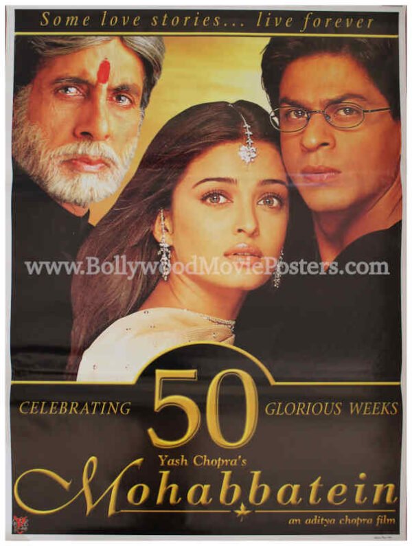 Mohabbatein Hindi movie poster Shahrukh Khan Amitabh film