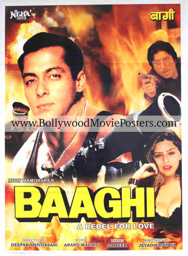 Salman Khan poster for sale: Baaghi: A Rebel for Love 1990 movie poster