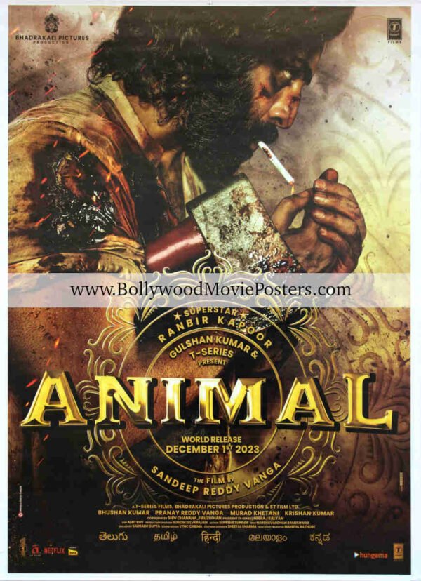Animal movie poster for sale: Buy Ranbir Kapoor poster 4K HD