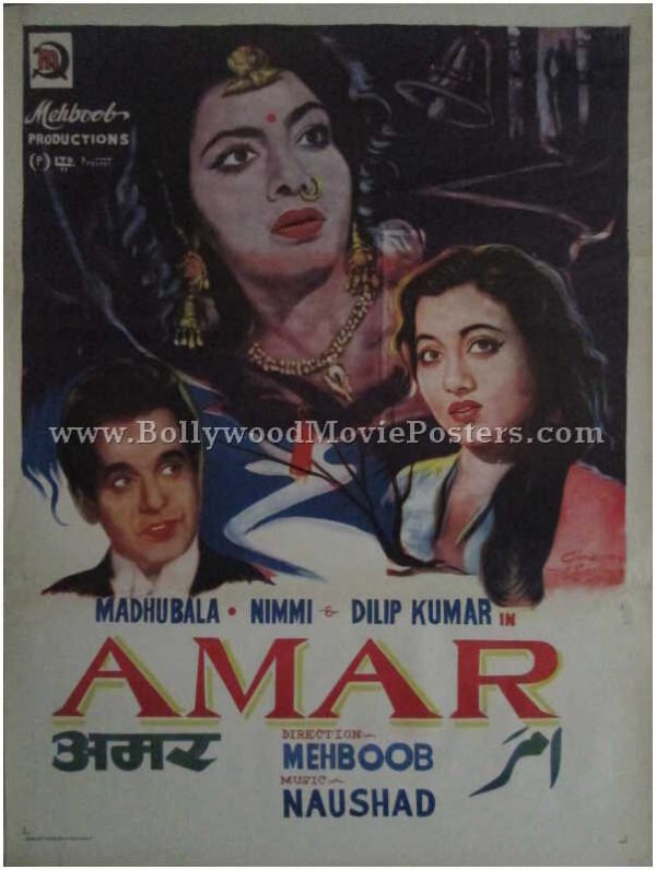 Amar poster: 1954 Dilip Kumar Madhubala Bollywood movie