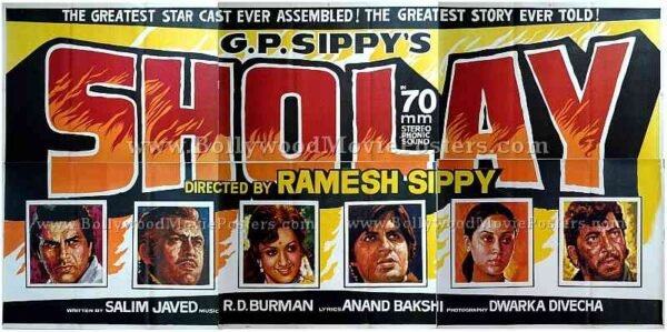 Buy Sholay 1975 film posters